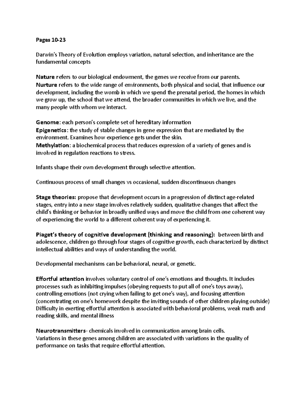 Developmental key terms - Pages 10- Darwin’s Theory of Evolution ...