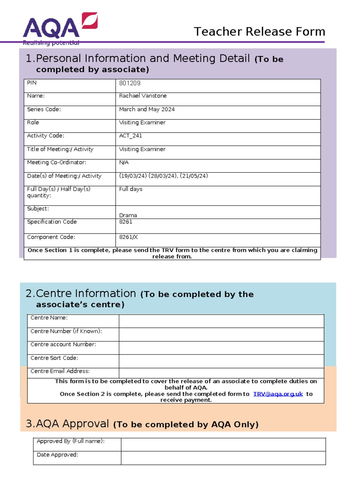 Teacher Release Form (2) complete - (19/03/24) (28/03/24), (21/05/24 ...