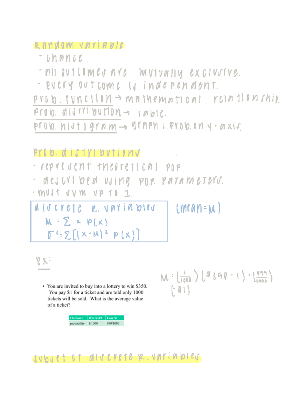 Module 5- Discrete Probability Distributions - ####### Random variable ...