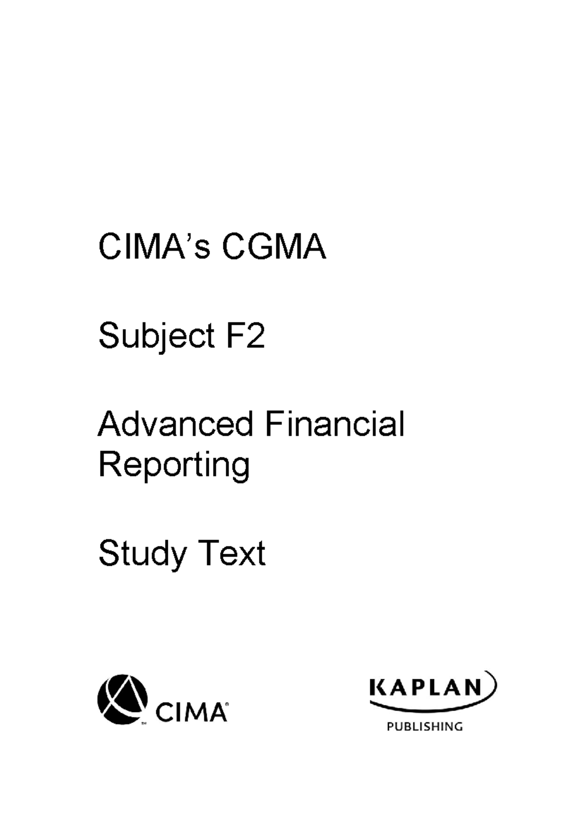 Look inside study text cima 2019 20 f2 advanced financial reporting ...