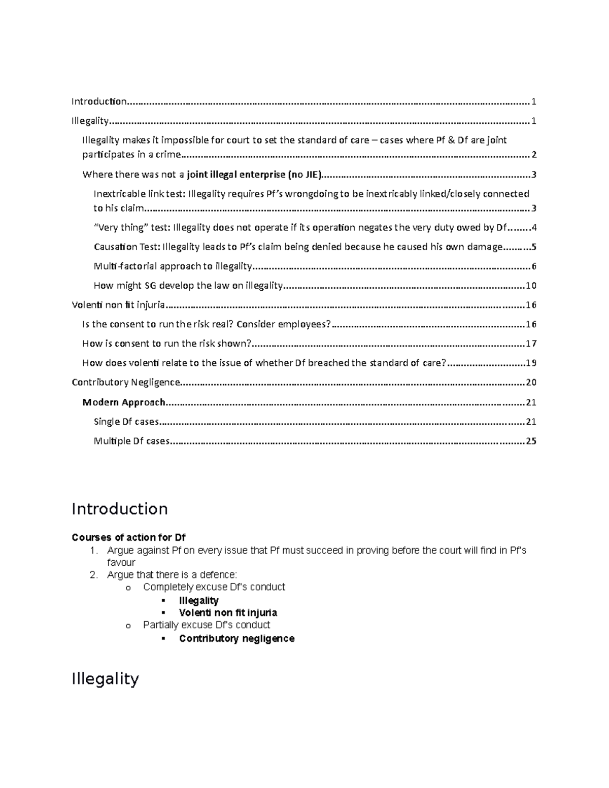 7. Defences - These are my own summaries - use at your own discretion ...