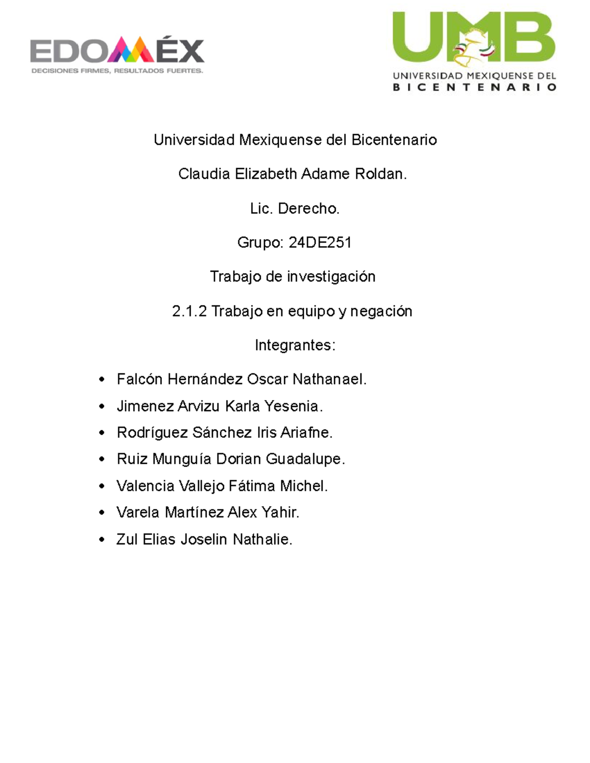 Trabajo de investigación. Adame - Universidad Mexiquense del ...