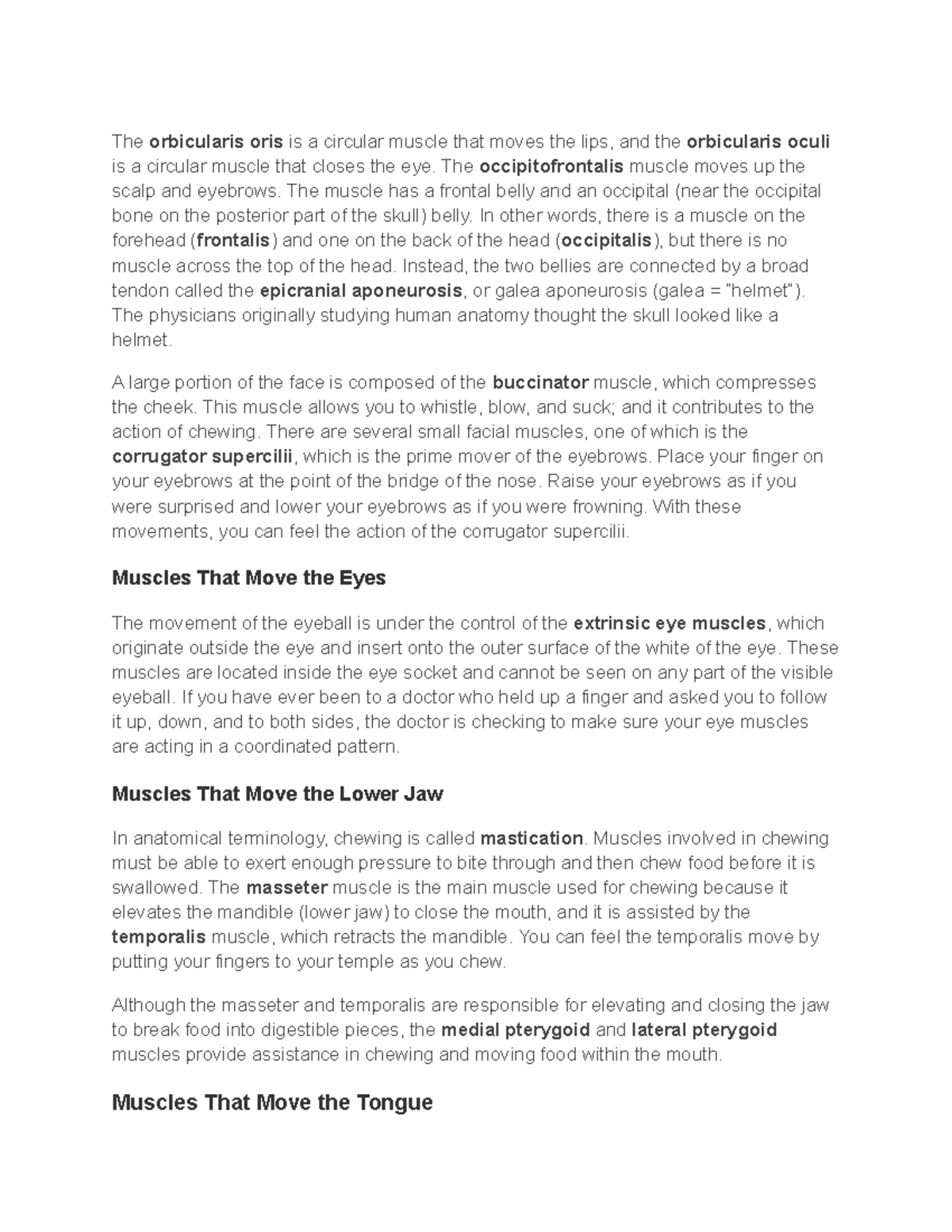 Biology Notes 45 - All about muscles - The orbicularis oris is a ...