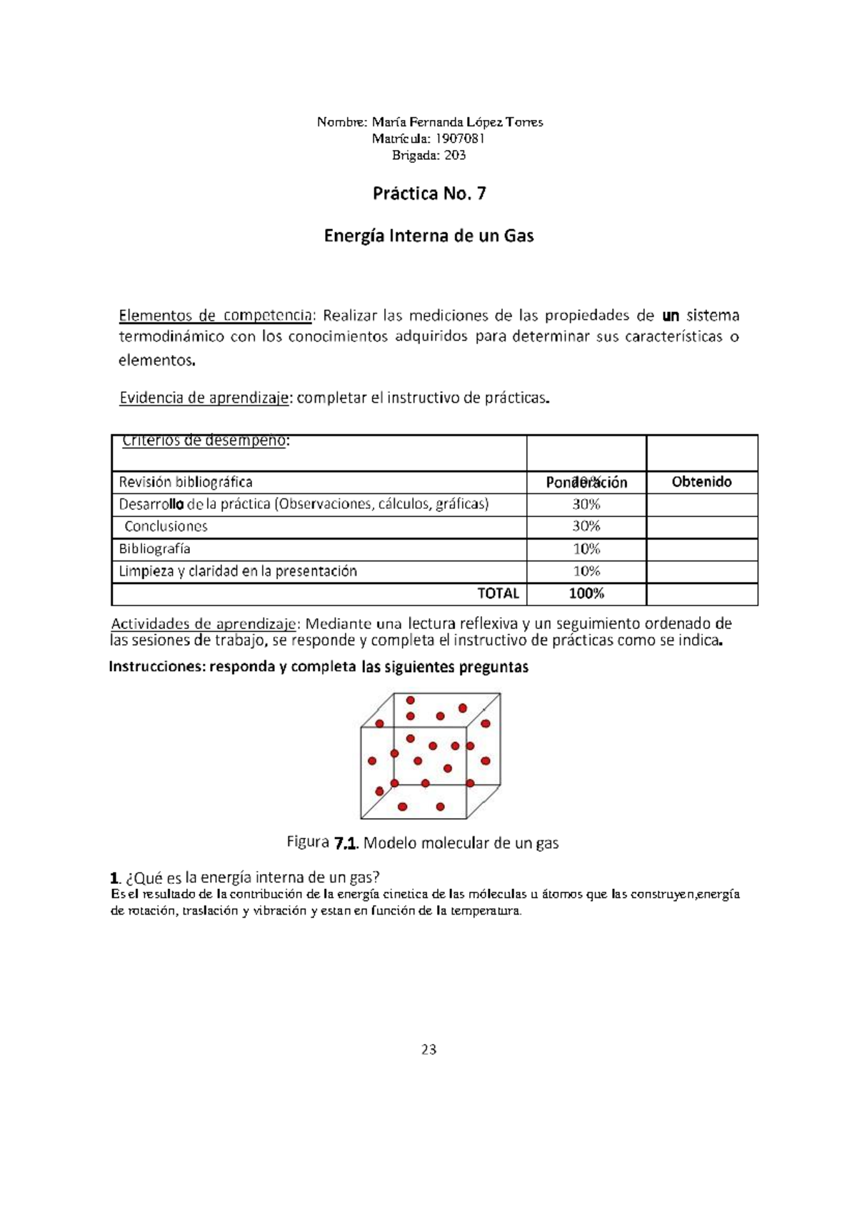 1907081 Práctica 7 Lab Termo B203 - Nombre: María Fernanda López Torres ...