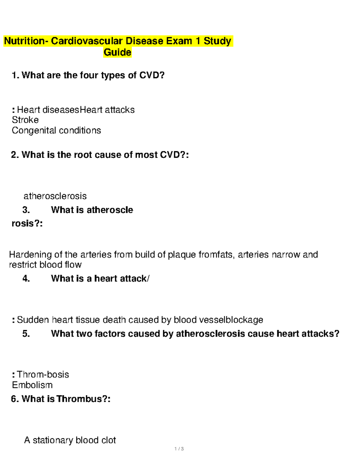 Cardiovascular Disease Exam Questions Gcse at Charlott Leff blog