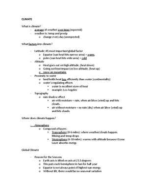 Climate Change Notes - Climate Change Notes Global Climate Change: the ...