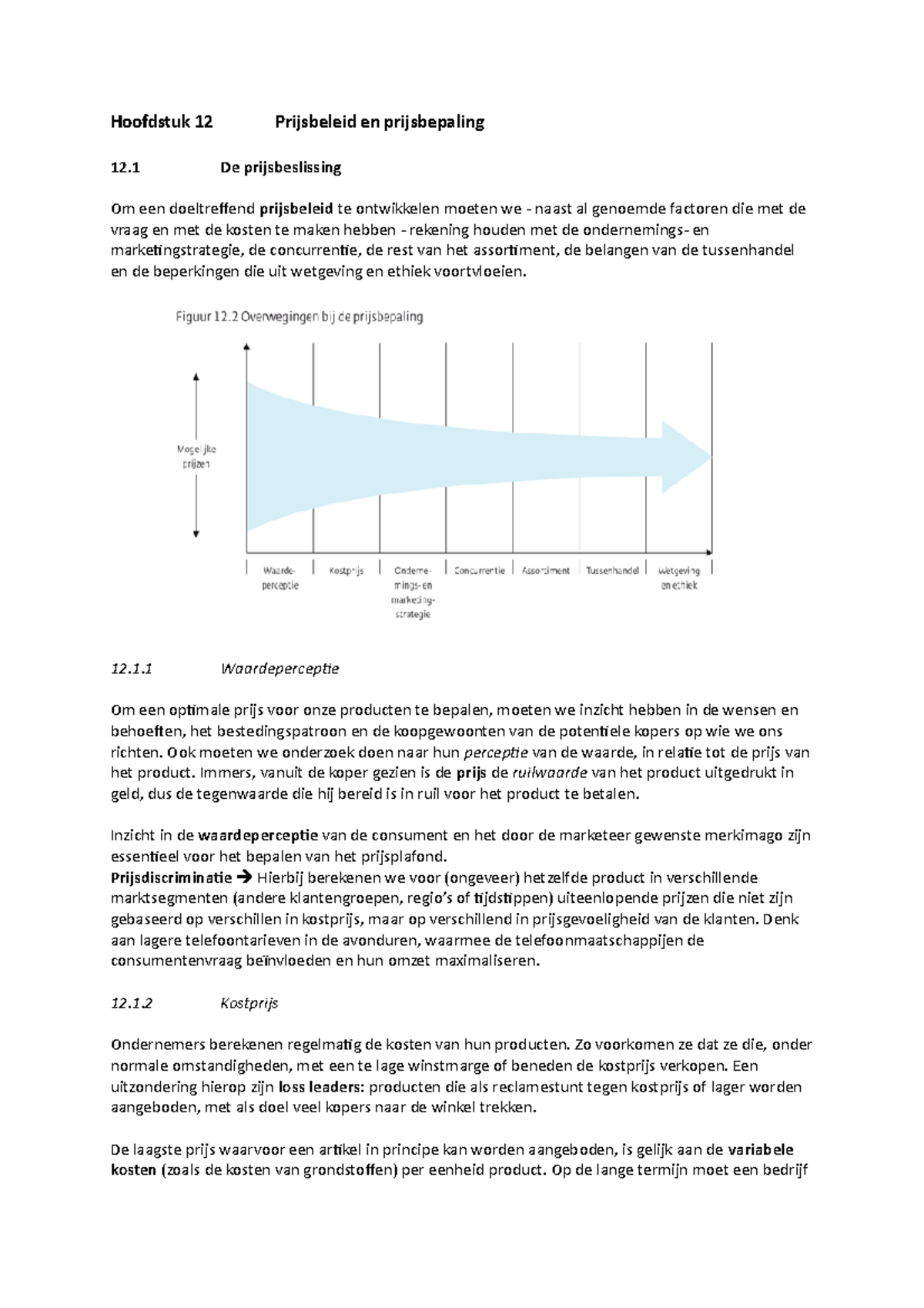 Hoofdstuk 12 Prijsbeleid en prijsbepaling - Grondslagen van de ...