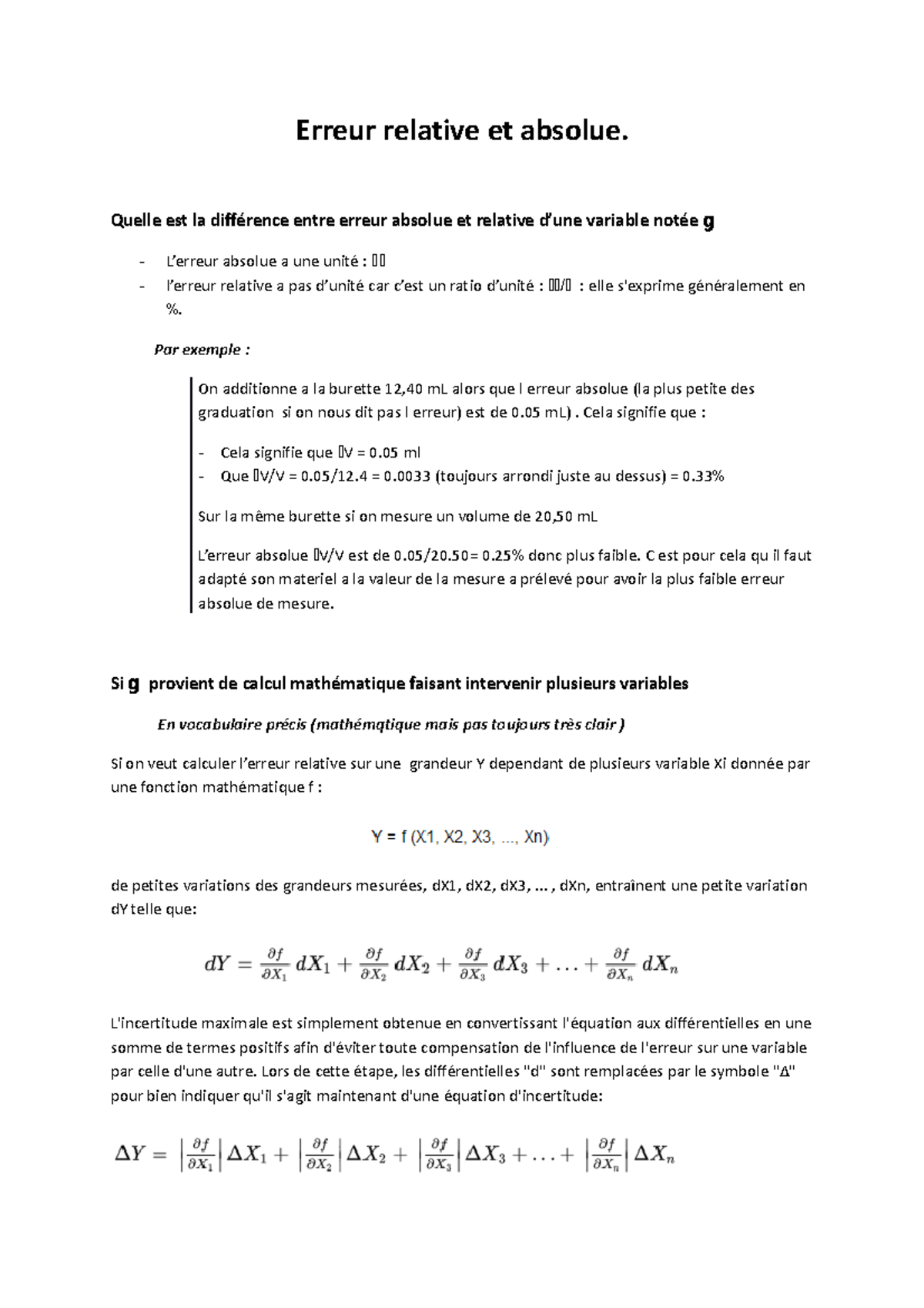 Erreur abso et relative - Erreur relative et absolue. Quelle est la ...