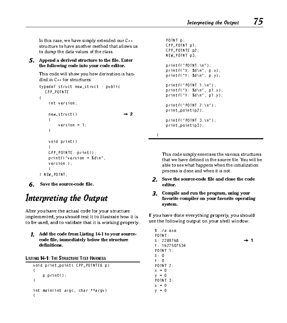 C Timesaving Techniques 14 Interpreting The Output 75 In