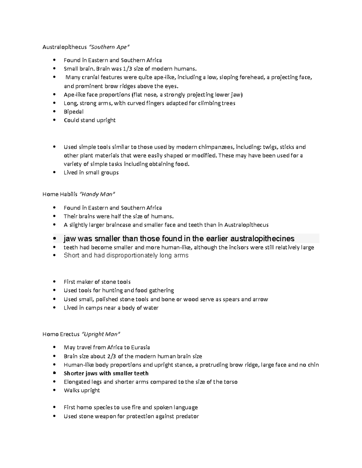 Australopithecus - UNDERSTANDING CULTURE SOCIETY AND POLITICS ...