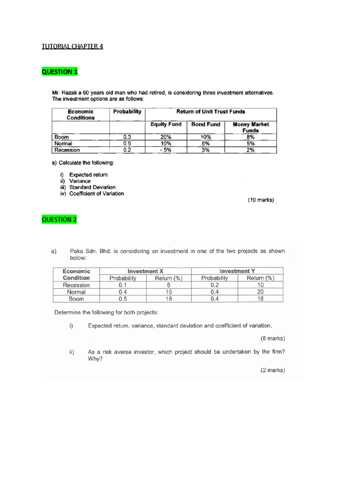 Tutorial CHP4 fin - sdgfbsb - TUTORIAL CHAPTER QUESTION QUESTION ANSWER ...