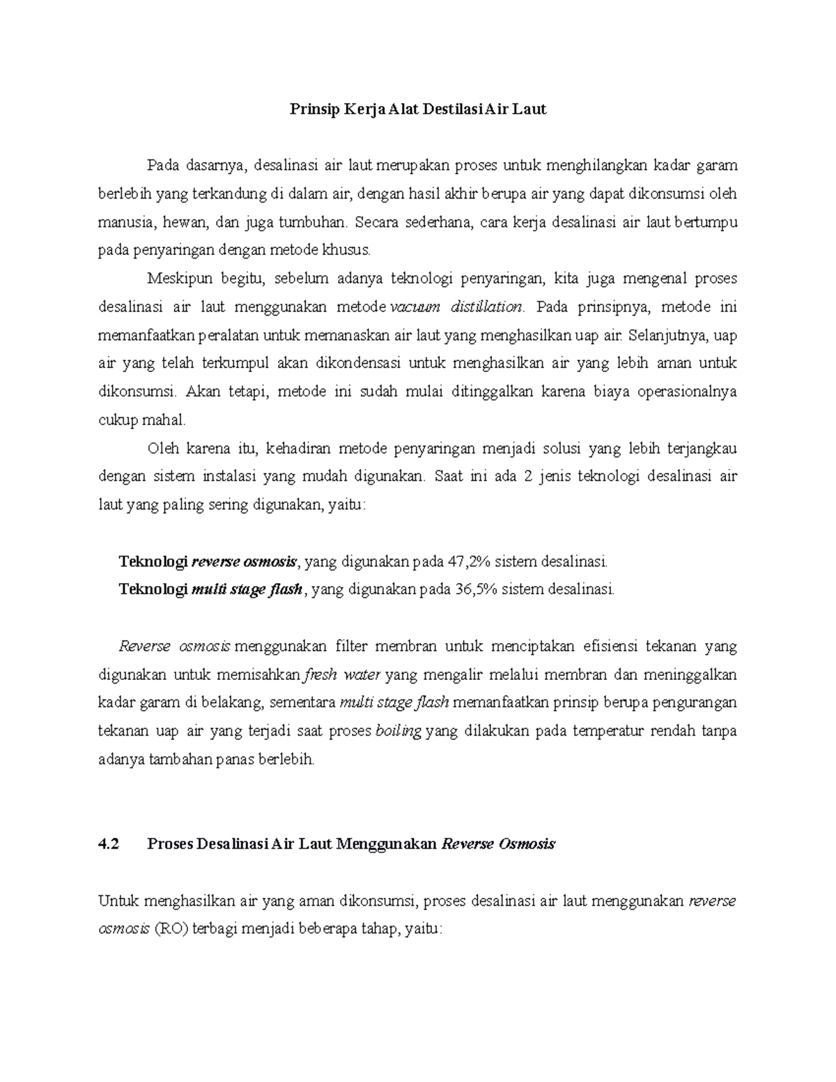 Prinsip Kerja Alat Destilasi Air Laut - Secara sederhana, cara kerja ...