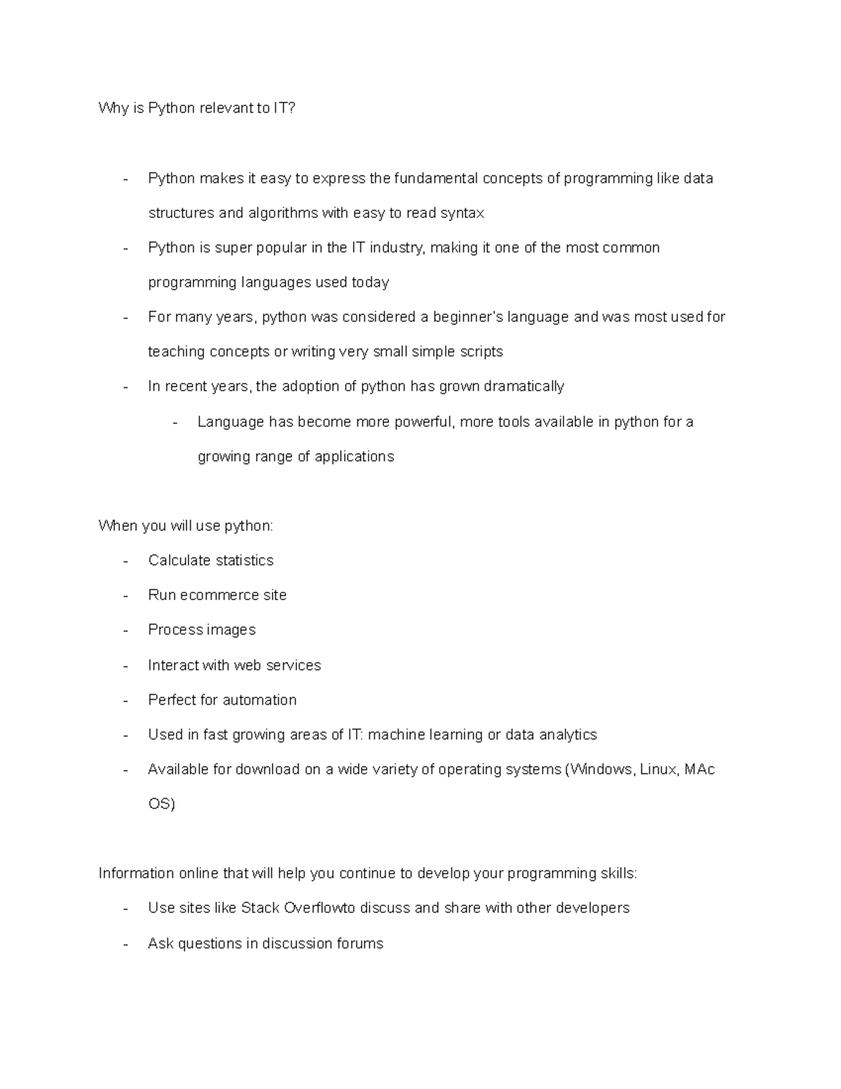 Why is Python relevant to IT - Why is Python relevant to IT? Python ...