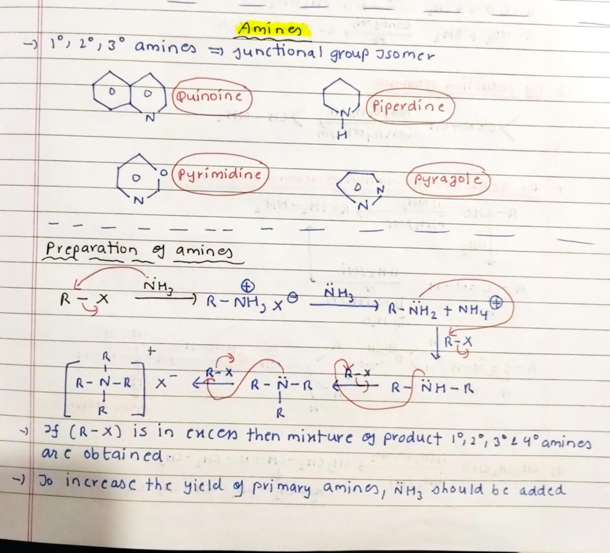 Amine notes - 1 Amines amines junctional group Jsomer 0 0 Quinoine N ...