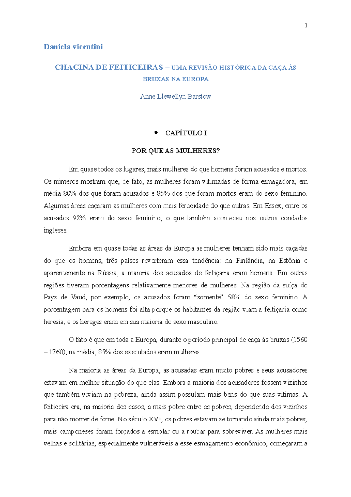 Chacina de feiticeiras - Daniela vicentini CHACINA DE FEITICEIRAS – UMA ...