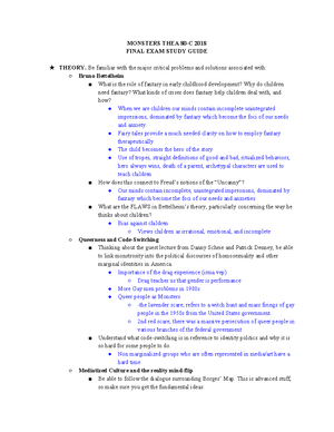 Cohen's Monster Culture - thesis I: monster = cultural - “monstrous ...