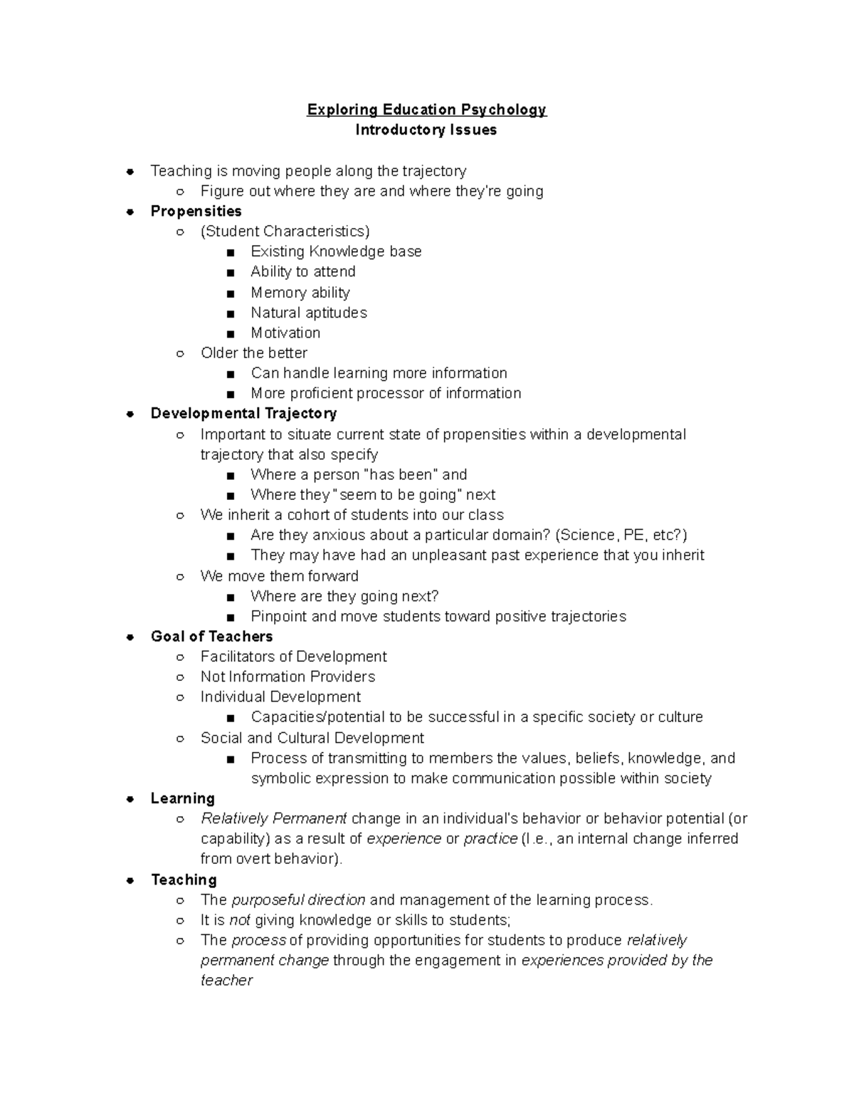 1 12 Notes - Educational Psychology - Exploring Education Psychology ...