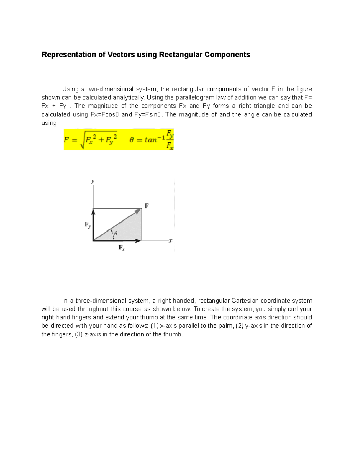 Representation of Vectors using Rectangular Components - Using the ...