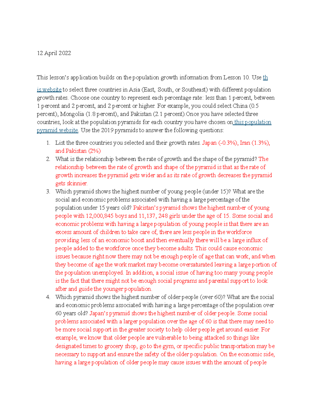 GEOG 120 Application #12 - 12 April 2022 This lesson’s application ...