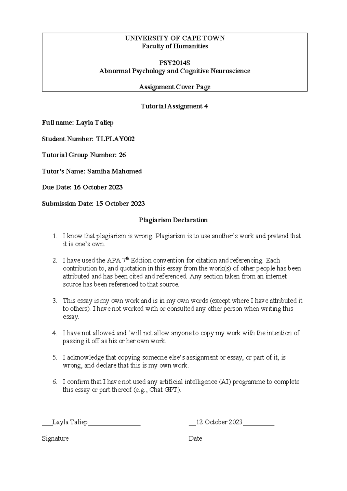 Tut 4 Tlplay 002 Final Tutorial Assignment Psy2014s 2023