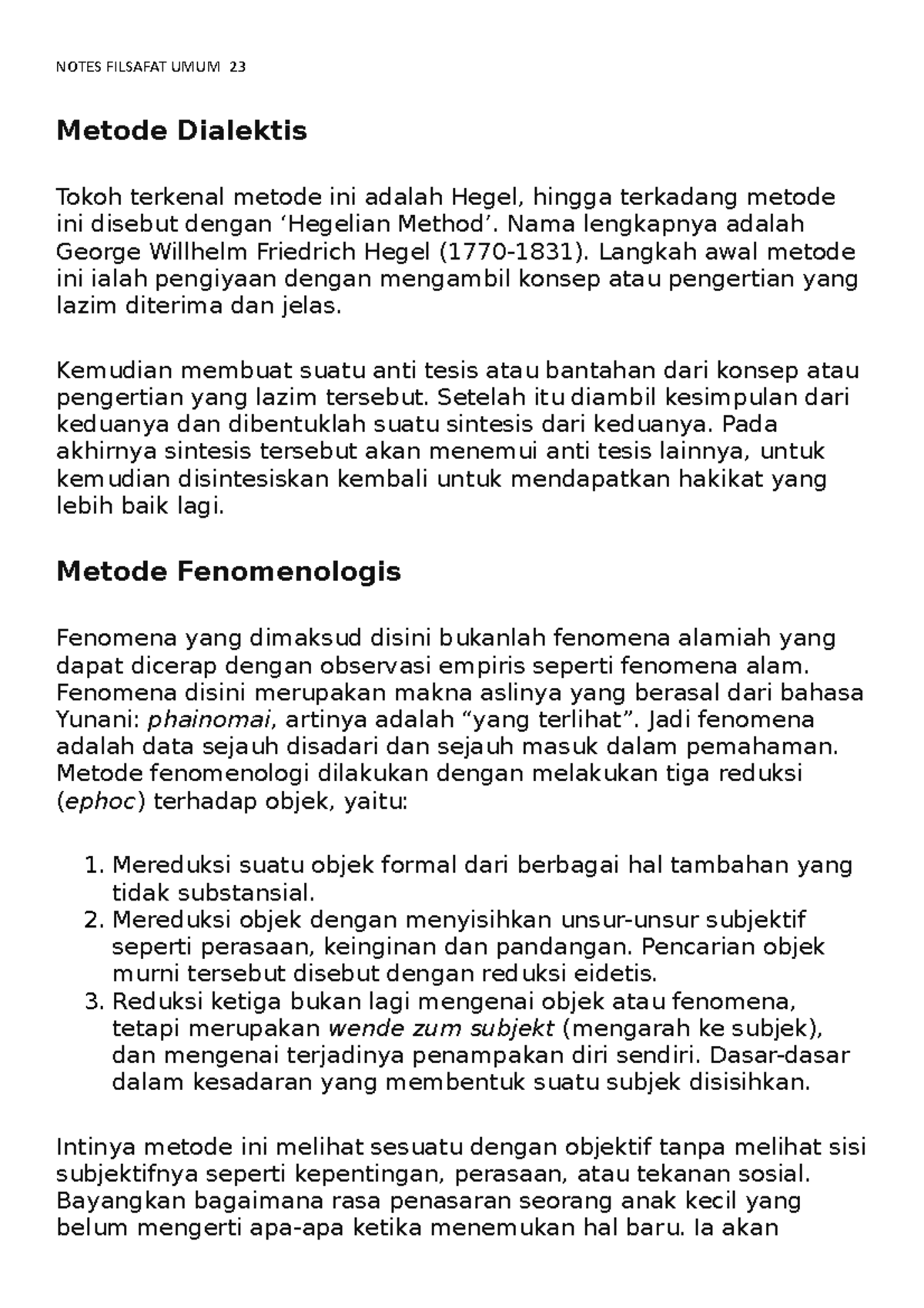 Notes Filsafat UMUM 23 - NOTES FILSAFAT UMUM 23 Metode Dialektis Tokoh ...