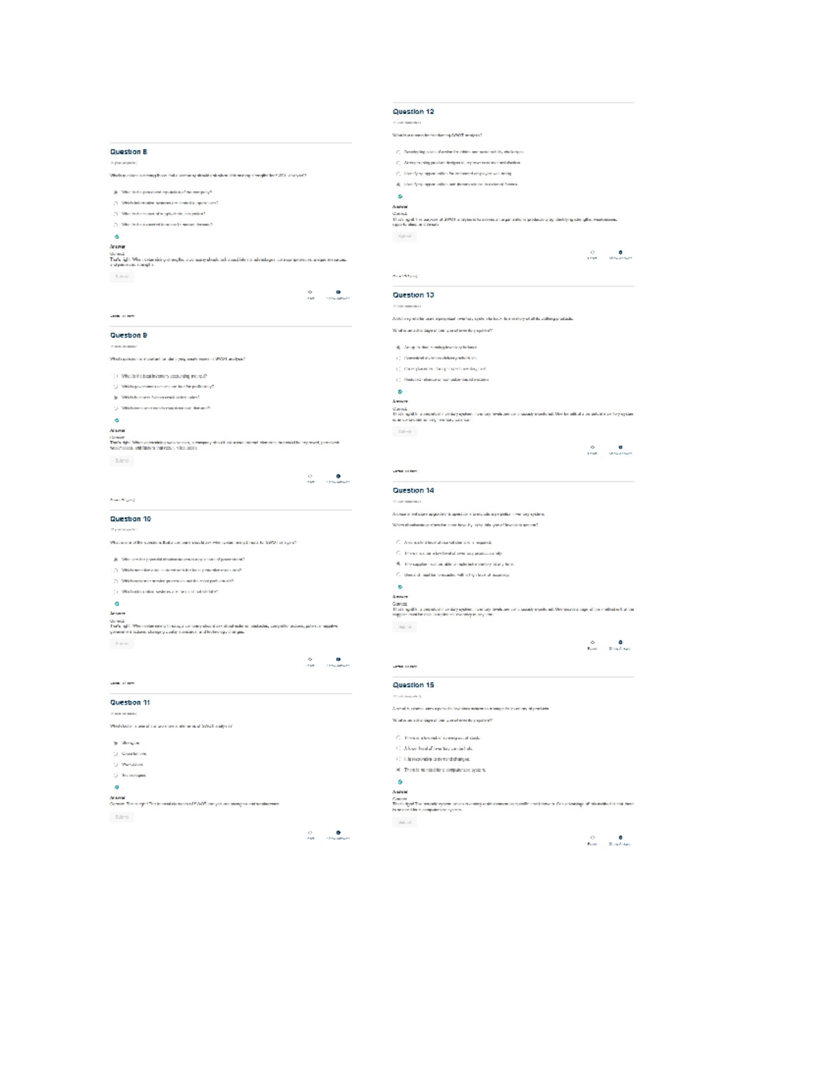 Part 2 - Section 1 Test 2/3 - Question 12 What is: reason for ...