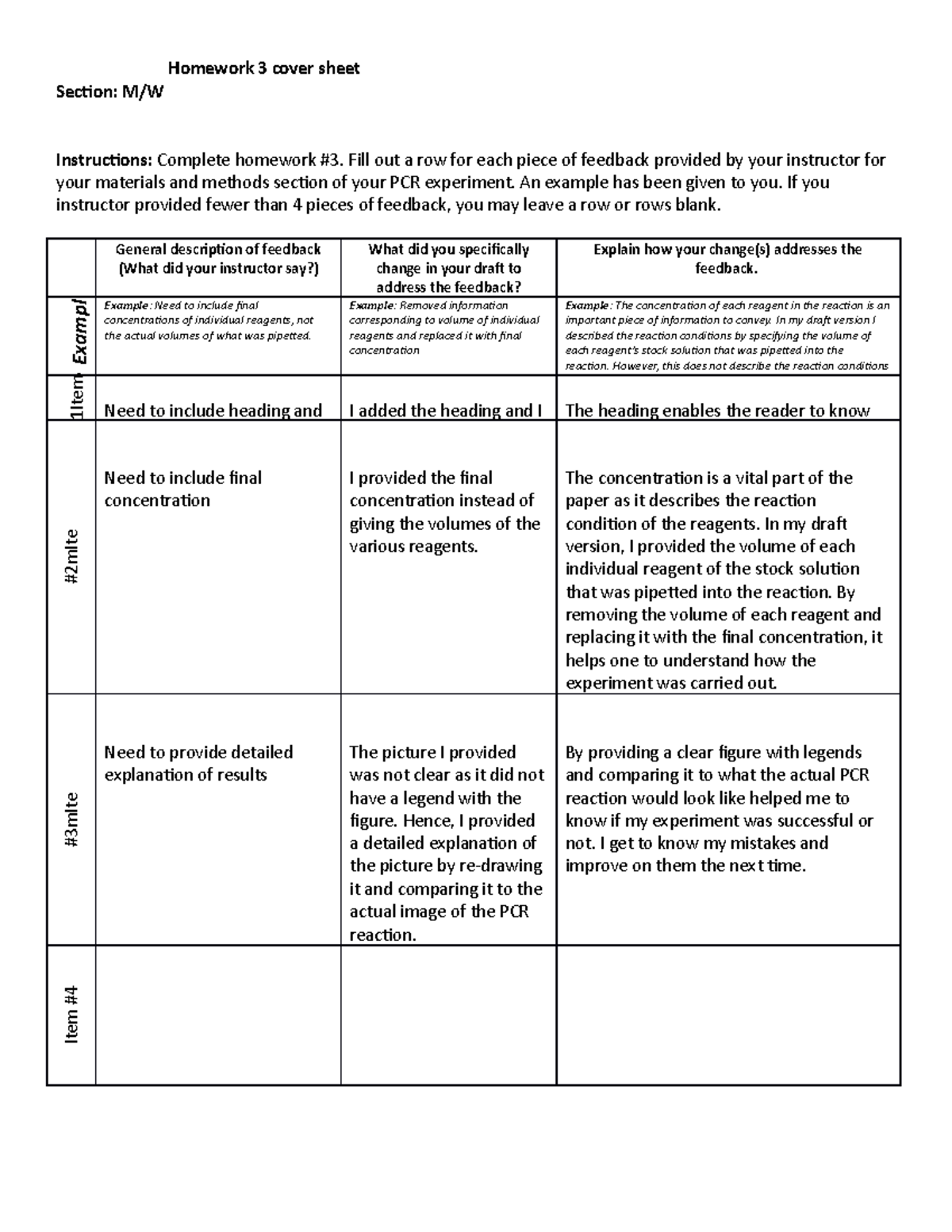 Homework 3 Cover sheet - Homework 3 cover sheet Section: M/W ...