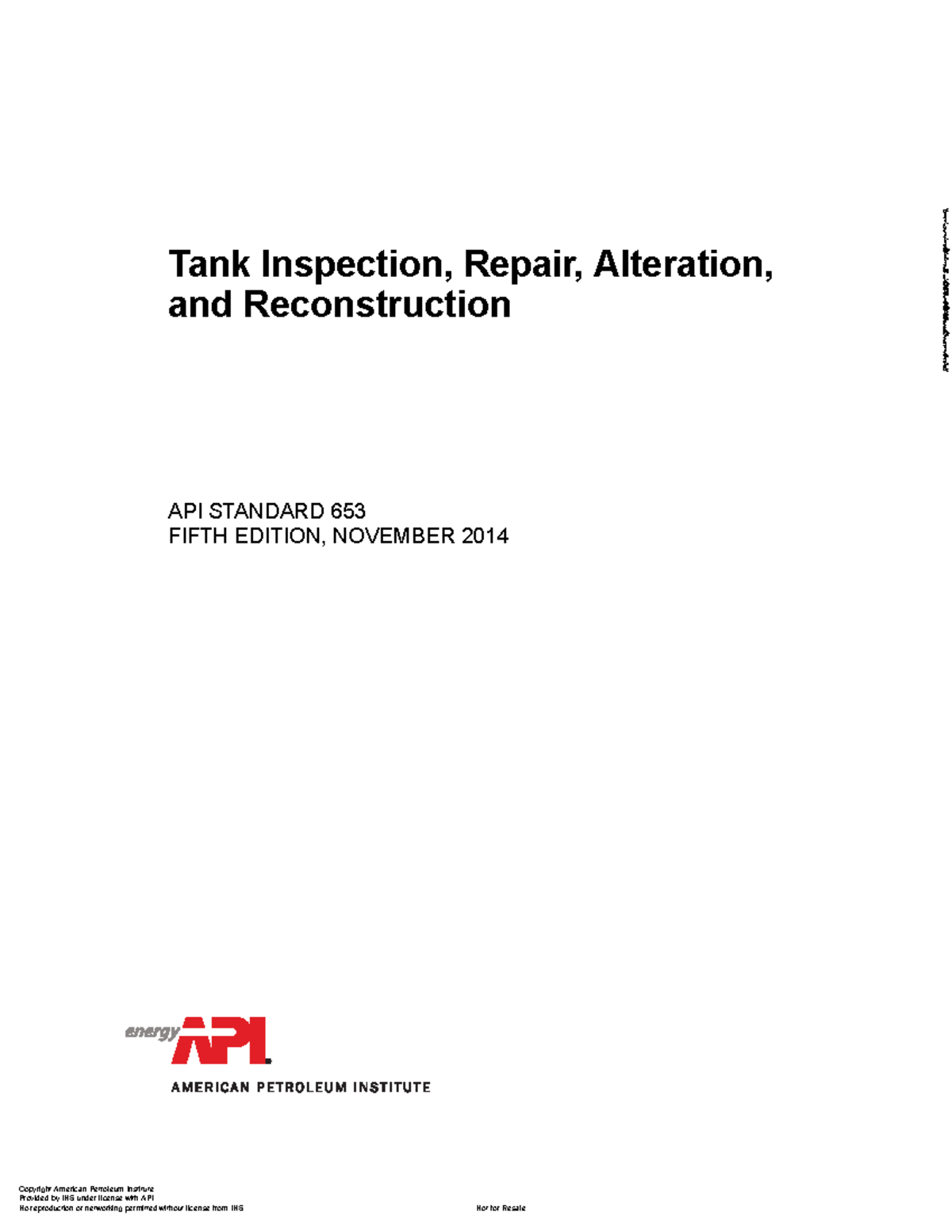 API Standard 653 11111 - LIBRO - Tank Inspection, Repair, Alteration ...