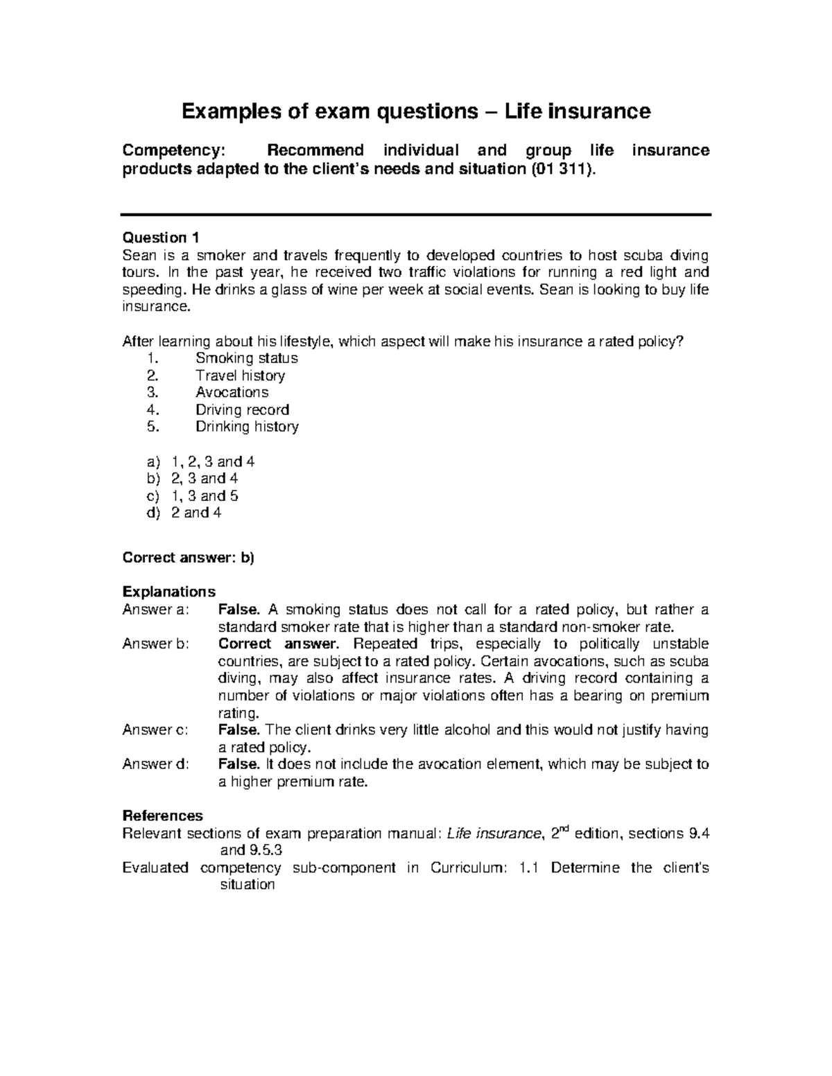 Sample Life exam questions - Examples of exam questions – Life ...