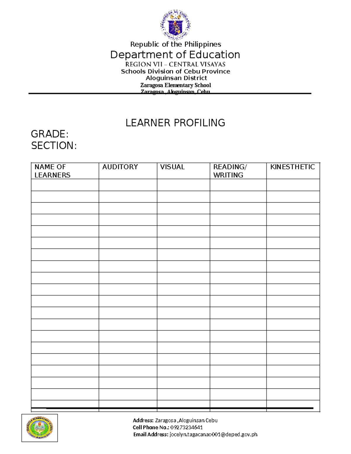 Learner-profiling - for profiling of learners according to needs ...