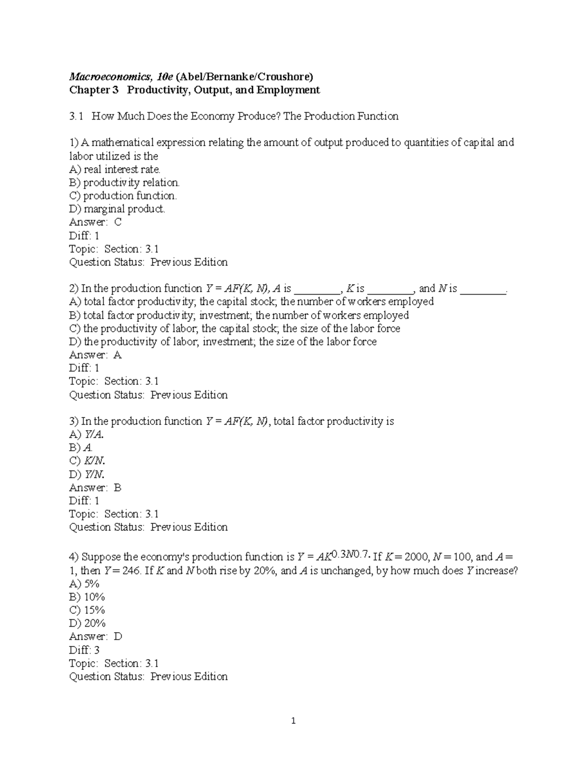 Chapter 3 - good - Macroeconomics, 10e (Abel/Bernanke/Croushore ...