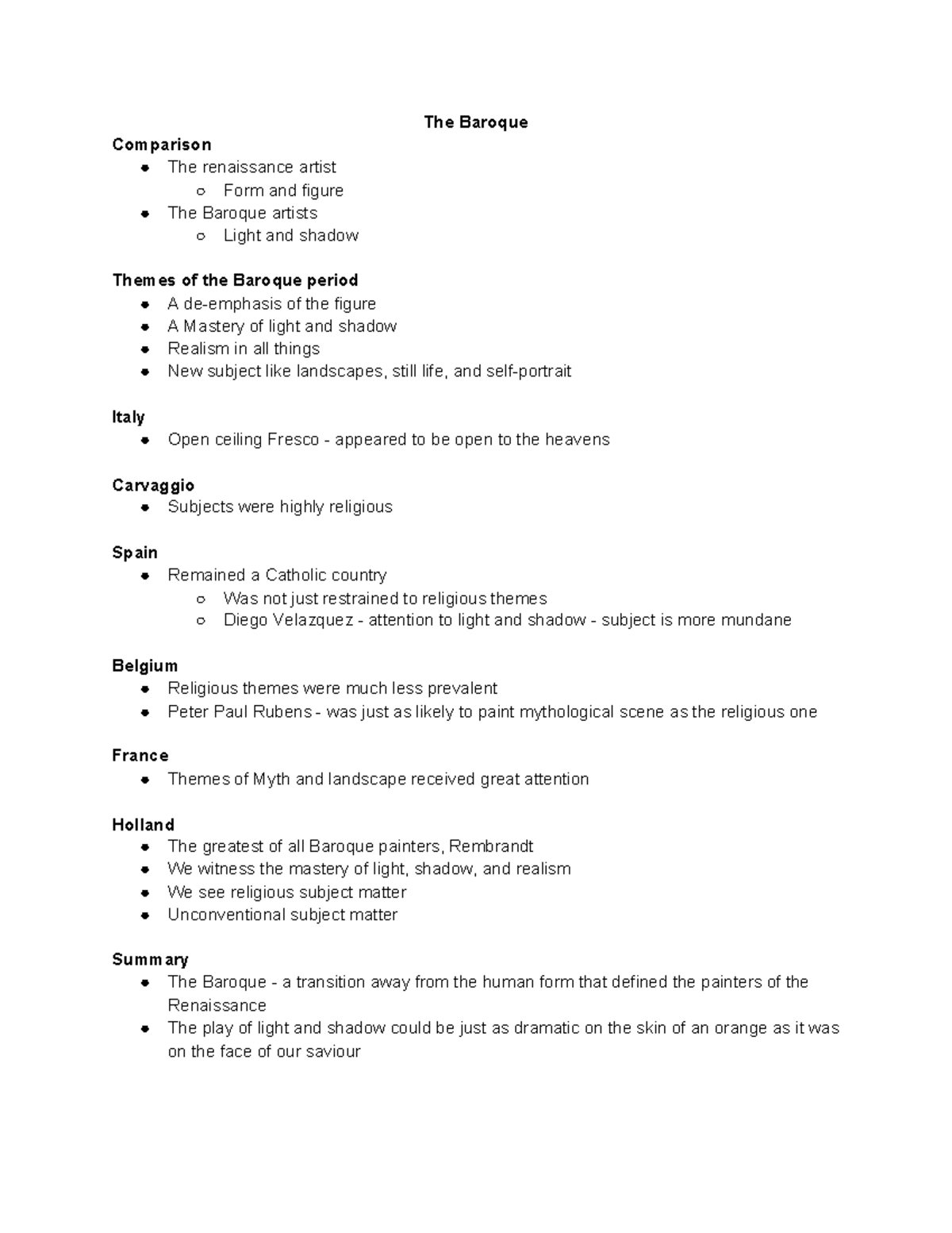 The Baroque - History from the 15th century - The Baroque Comparison ...