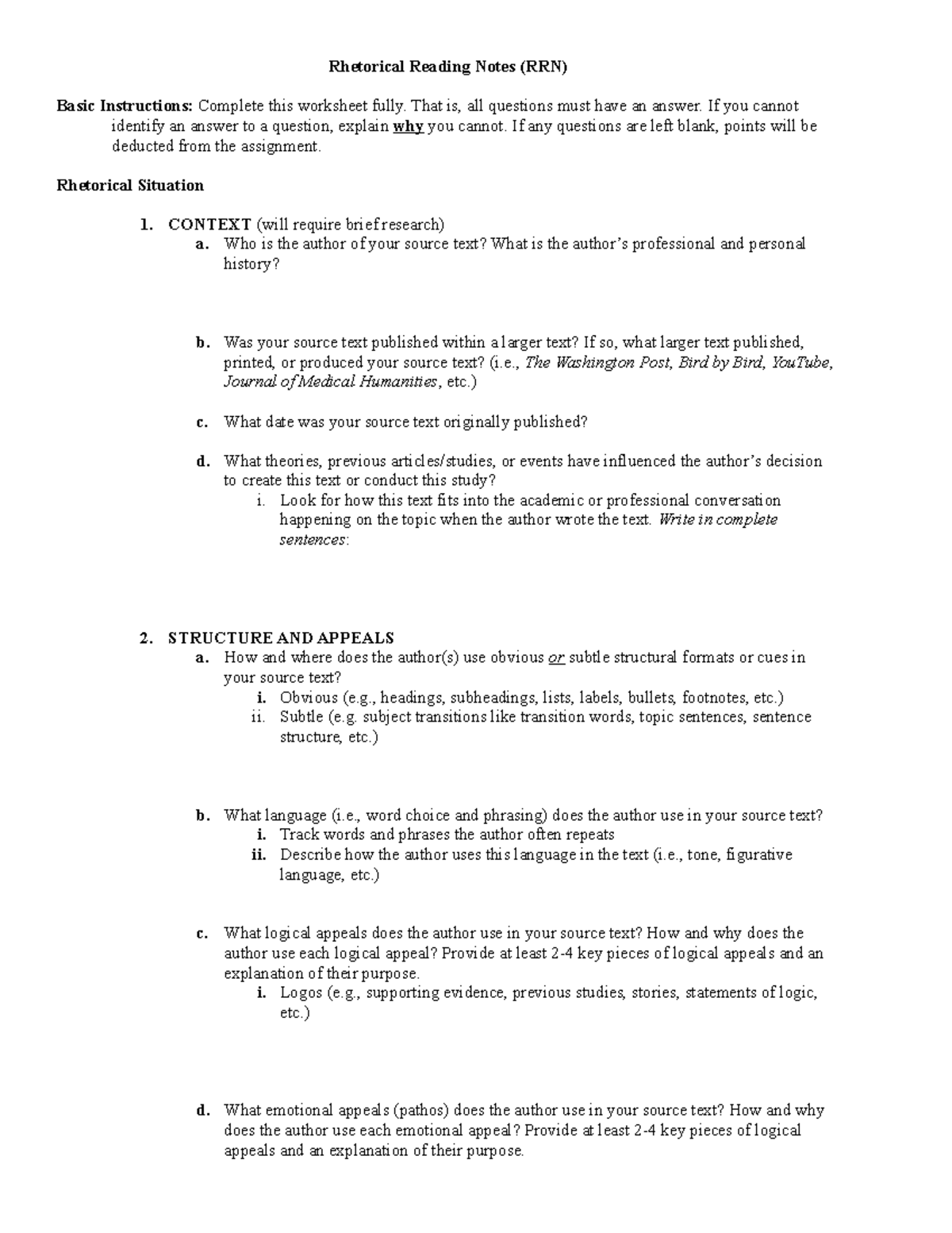 Rhetorical Reading Notes (RRN) 2021-2022 - Rhetorical Reading Notes ...