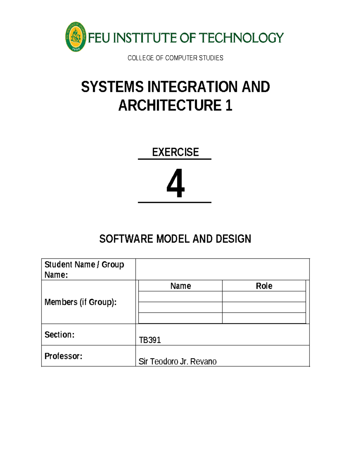 Module 4 TSA - COLLEGE OF COMPUTER STUDIES SYSTEMS INTEGRATION AND ...