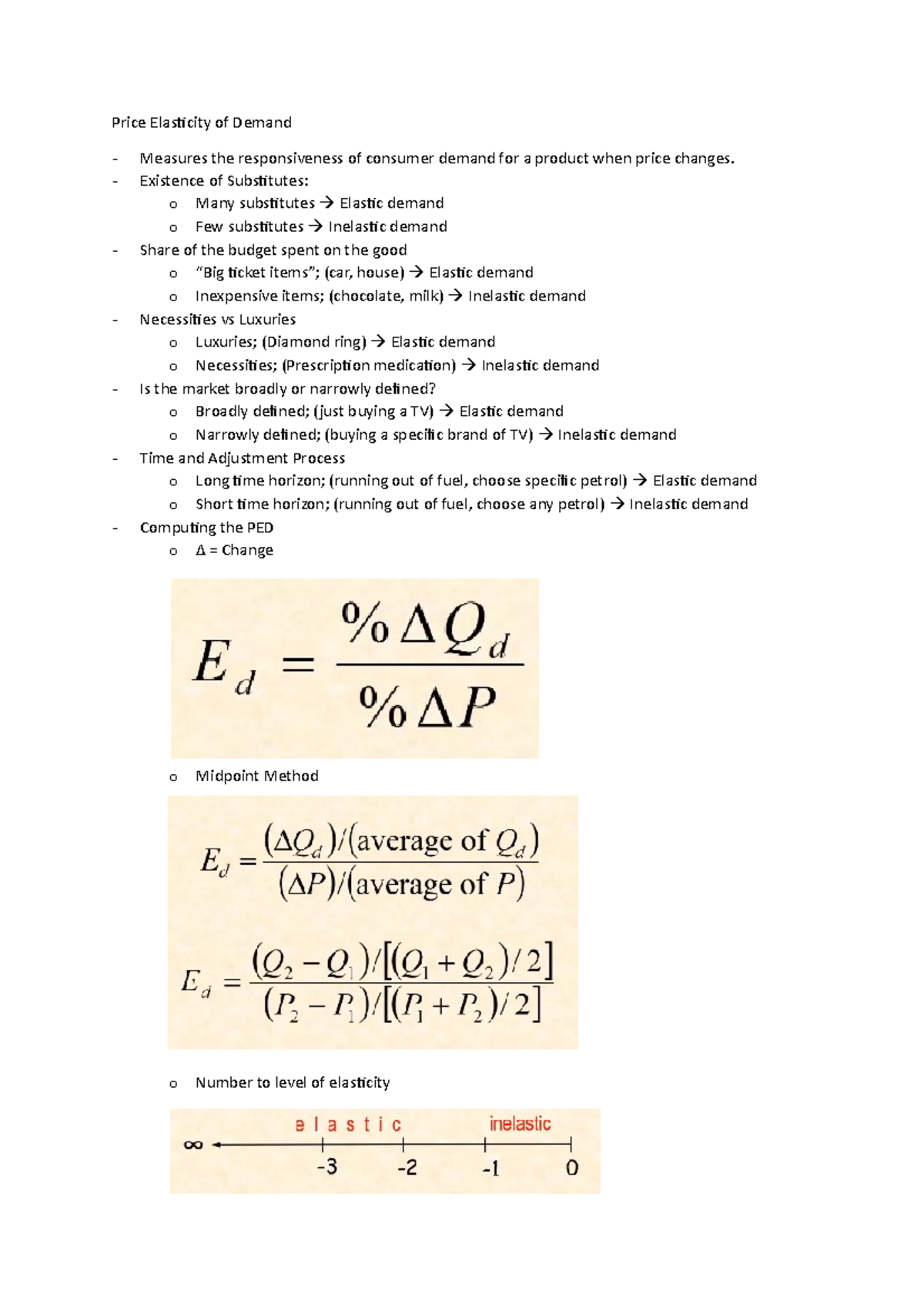 Unit 4 - Lecture notes 5 - Price Elasticity of Demand Measures the ...
