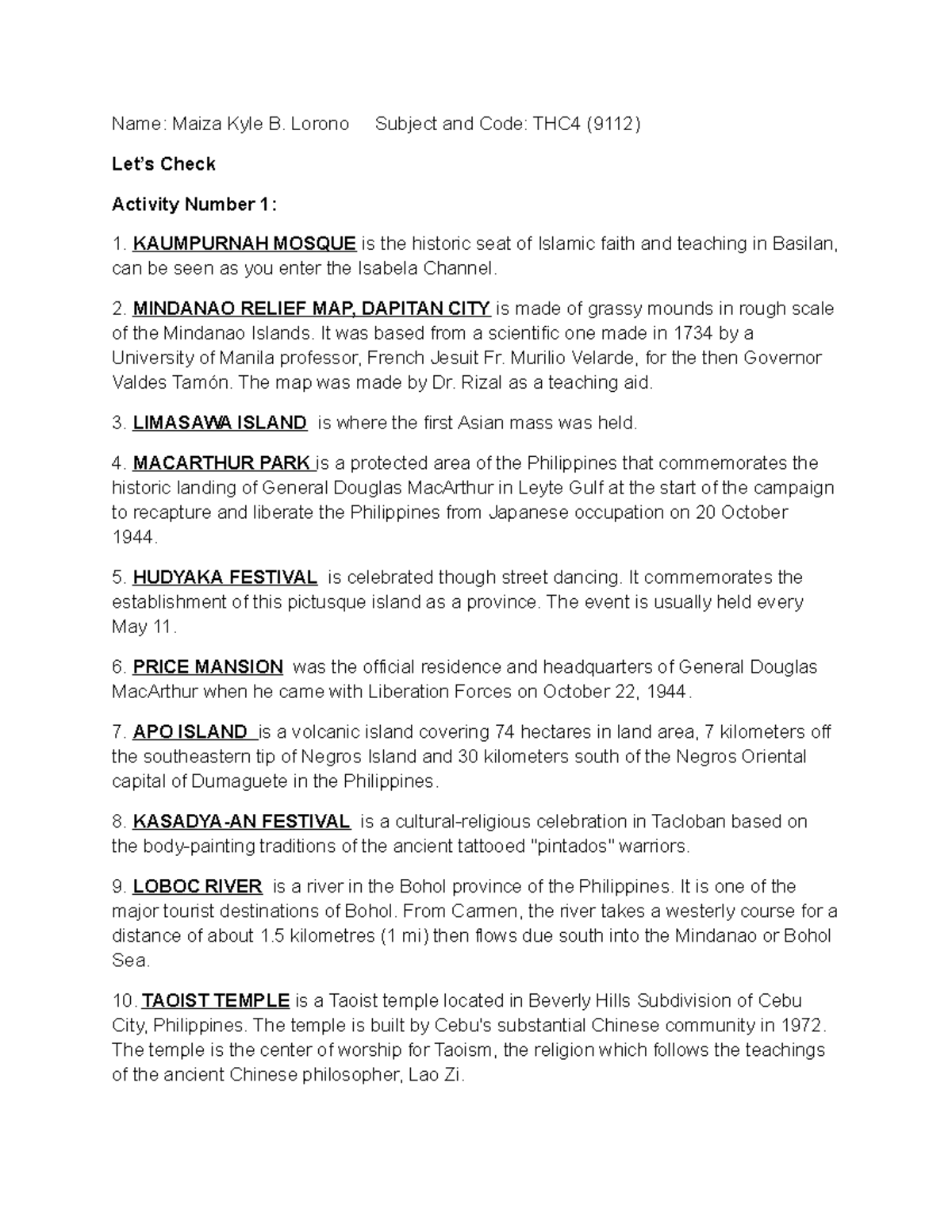 Week 6-7 ULO B- activity 1 Let's Check - Name: Maiza Kyle B. Lorono ...