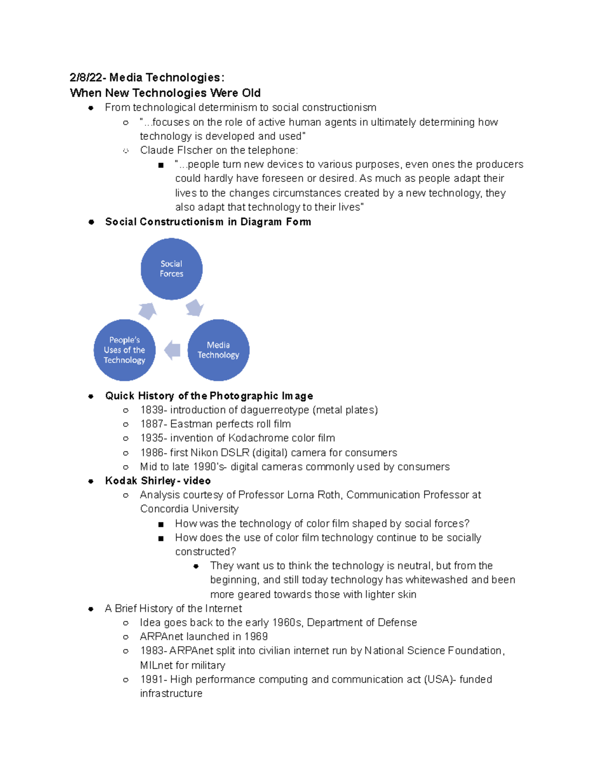 Comm Notes 3 - 2/8/22- Media Technologies: When New Technologies Were ...