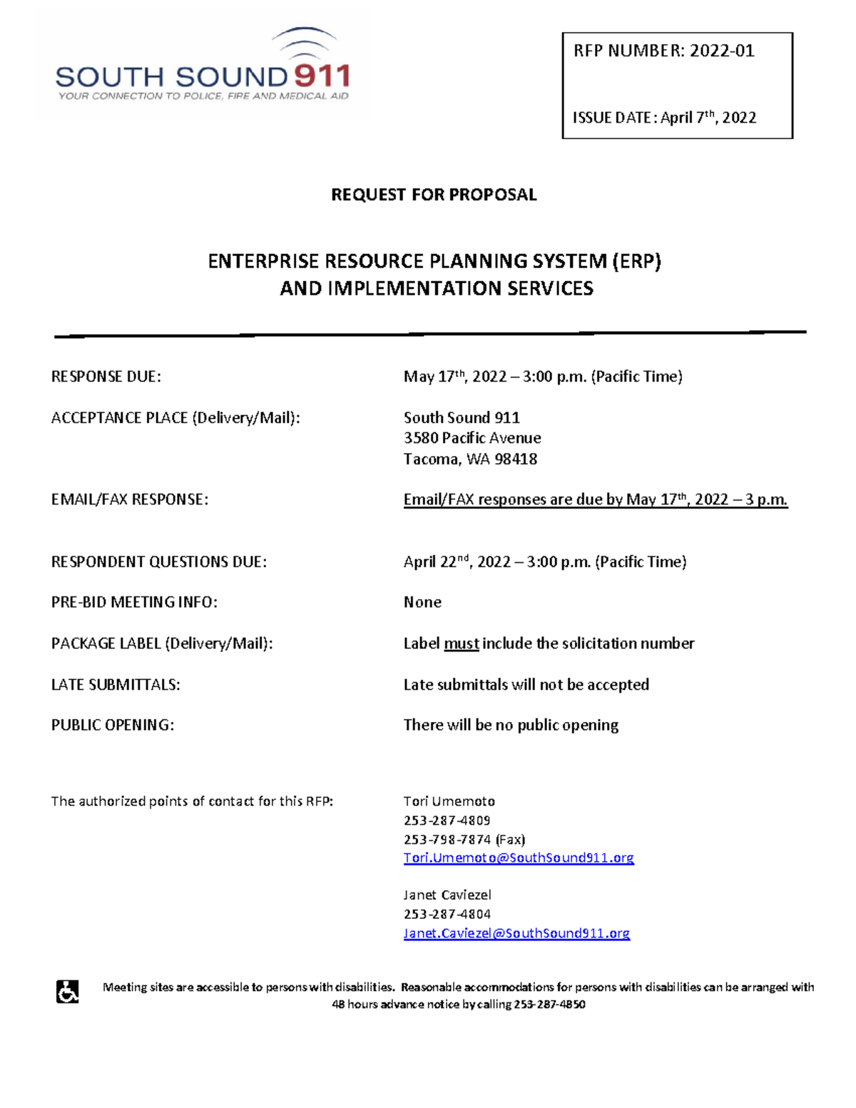 RFP 2022 01 ERP System - Proceso selección erp - REQUEST FOR PROPOSAL ...