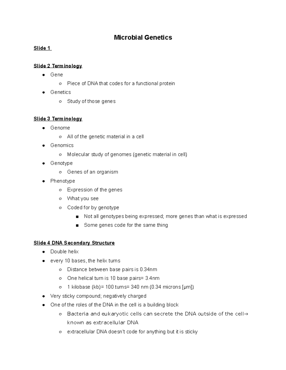 Microbial Genetics - Microbial Genetics Slide 1 Slide 2 Terminology ...