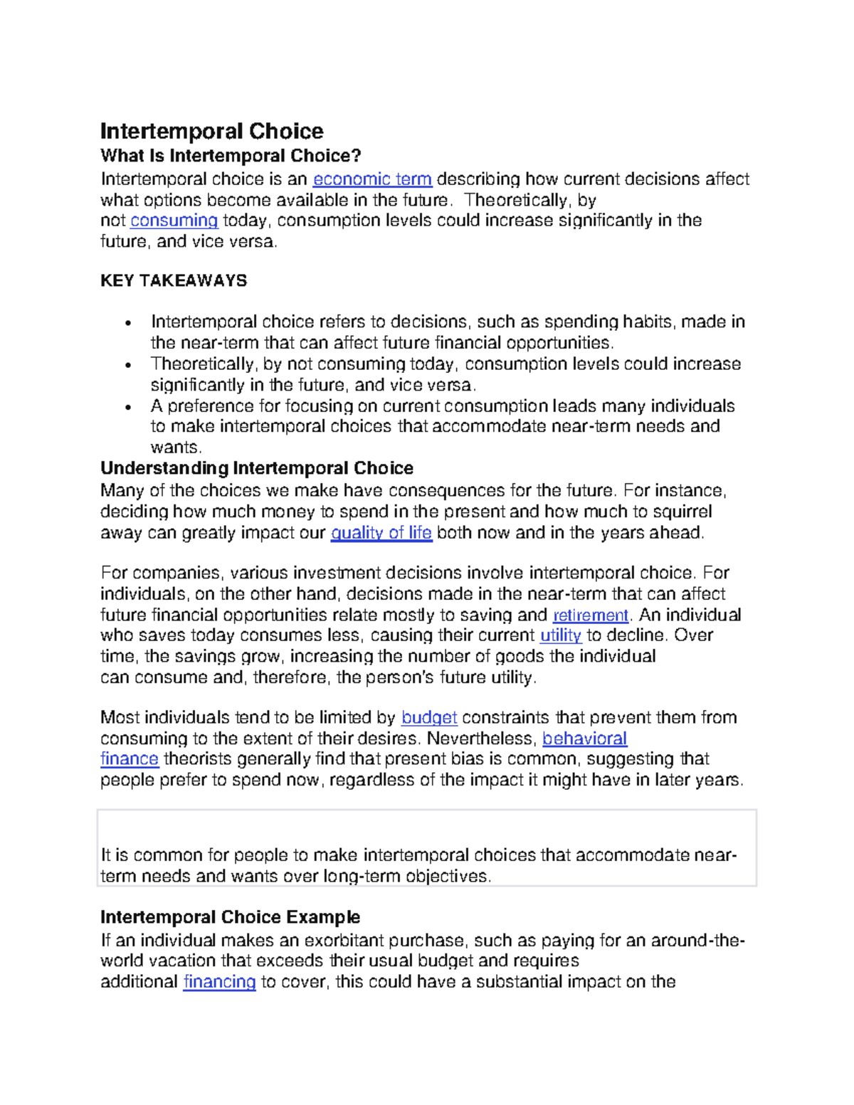 Intertemporal Choice - Intertemporal Choice What Is Intertemporal ...