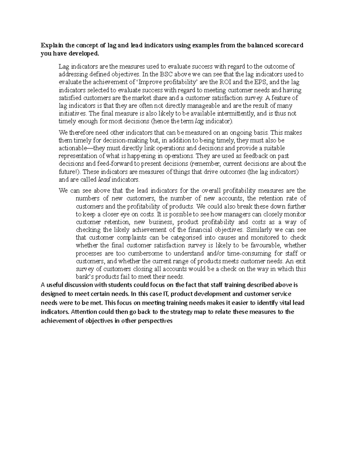 Lag and lead indicators - Lag indicators are the measures used to ...