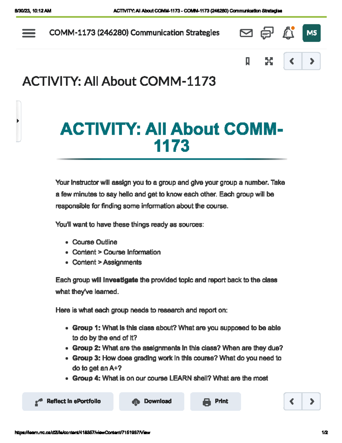Comm class activity - khkhk - Studocu
