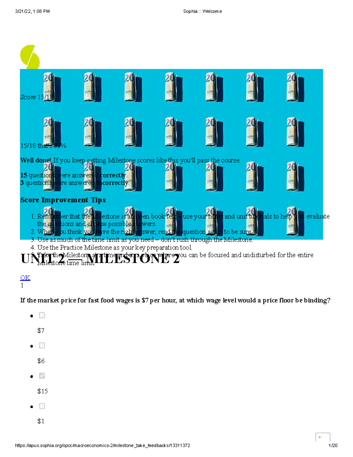 Macroeconomics milestone 2 - UNIT 2 — MILESTONE 2 Score 15/ 15/18 that ...