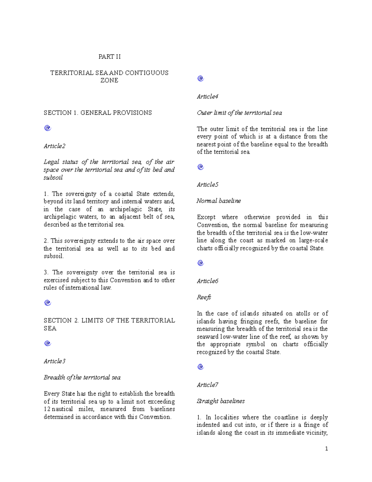 Unclos PART II - PART II TERRITORIAL SEA AND CONTIGUOUS ZONE SECTION 1 ...