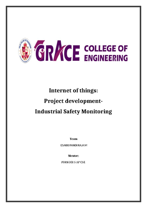 Unit 5 questions 19EC0450 Introduction to IOT - SIDDHARTH INSTITUTE OF ...