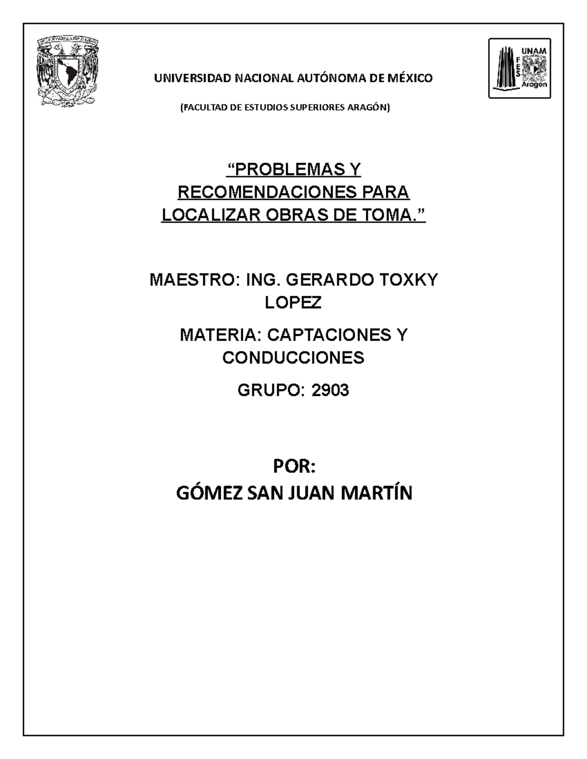 Captacion y cond - SDVSDVSDV - UNIVERSIDAD NACIONAL AUTÓNOMA DE MÉXICO ...