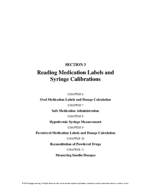 Syringe and Needles Practice Worksheet - UNIT 4 Administration of ...