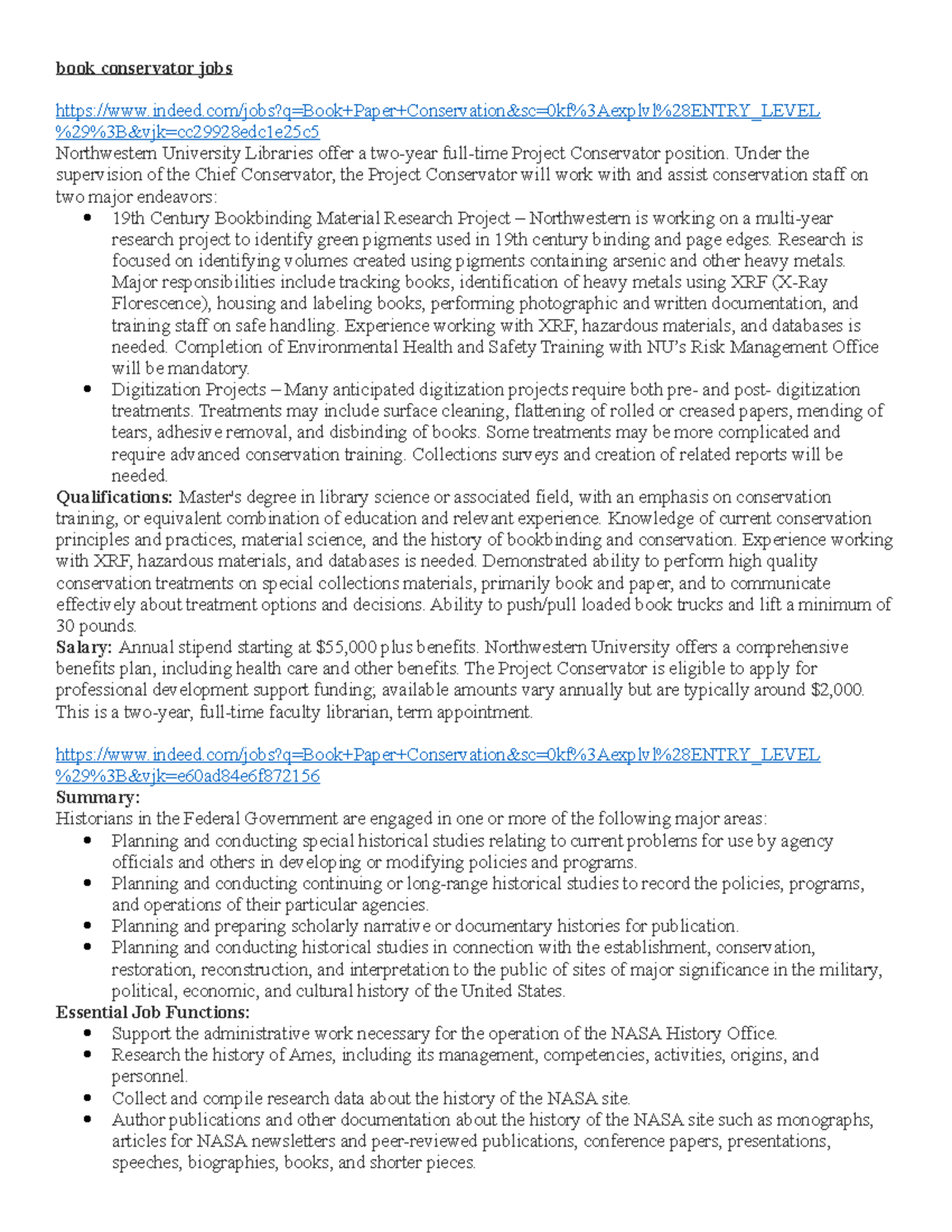 Book conservator jobs - resource materials - book conservator jobs ...