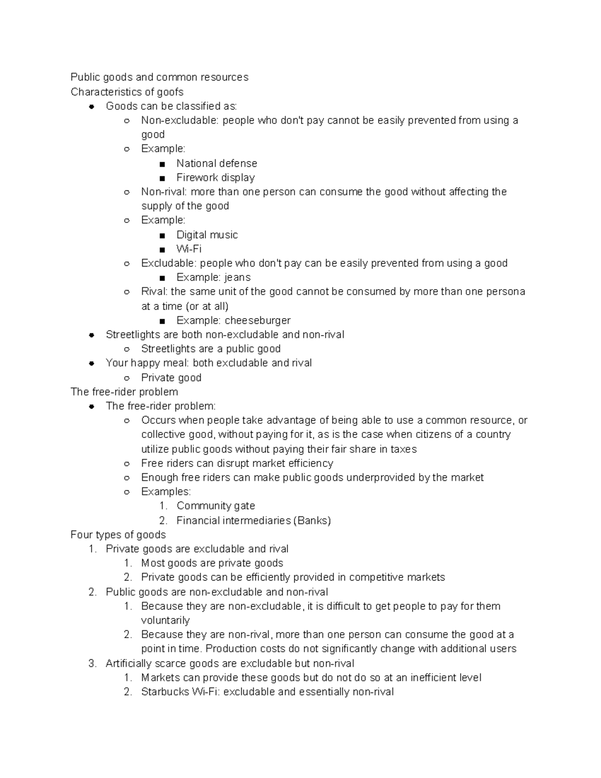 Intro To Microeconomics Chapter 17 - Public goods and common resources ...