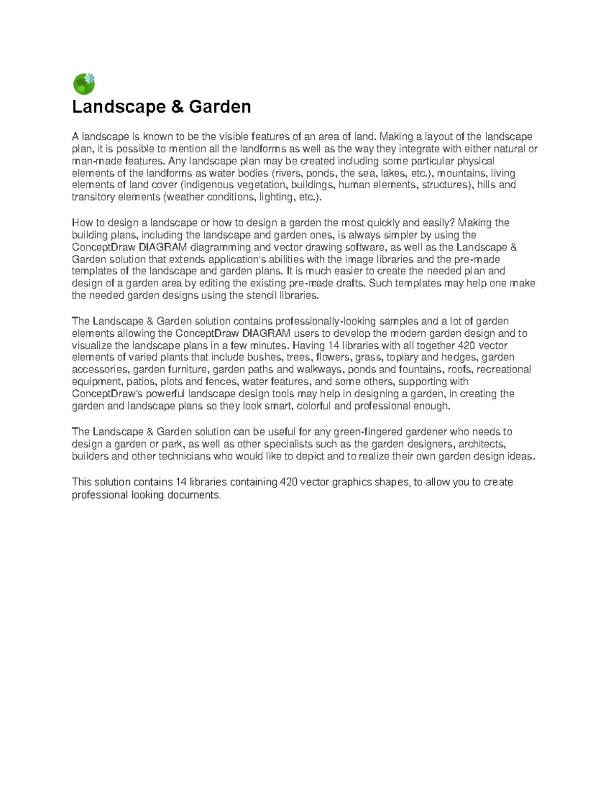 Landscape - Making a layout of the landscape plan, it is possible to ...